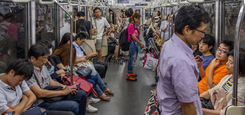 Tokyo Commuters Commuting in Train Editorial Photography - Image of ...
