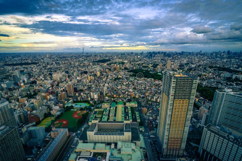 Tokyo Dense Cityscape during Sunset Stock Image - Image of dusk, japan ...