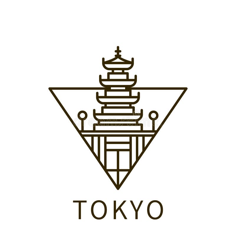 Tokyo Icon. Element of City in Triangle Icon Stock Illustration ...