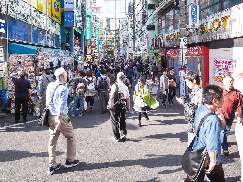 Tokyo, Japan - April 19, 2018 : People at Kabukicho Editorial Stock ...