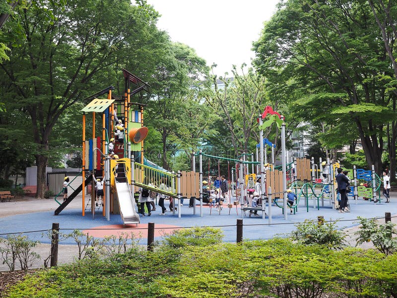 Tokyo, Japan - April 22, 2018 : Playground in Park Editorial Image ...