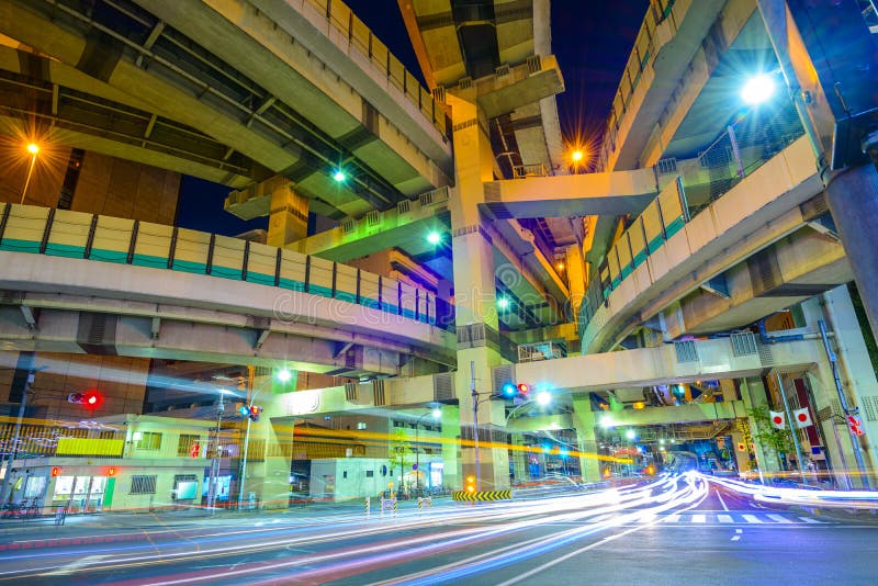 Tokyo, Japan Cityscape and Expressway Junction. Stock Image - Image of ...