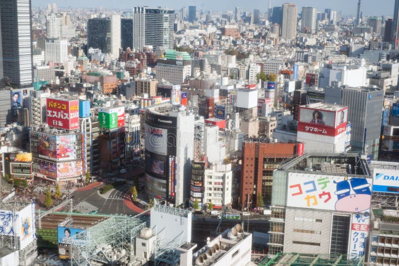 Tokyo Japan elevated view editorial stock image. Image of elevated ...