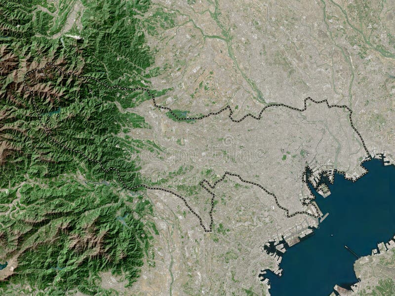 Tokyo, Japan. Low-res Satellite. No Legend Stock Illustration ...