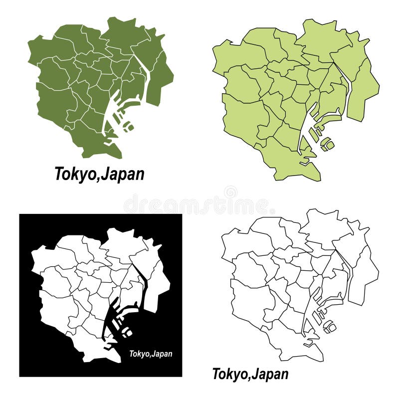 Tokyo Japan map design stock vector. Illustration of icon - 358684232