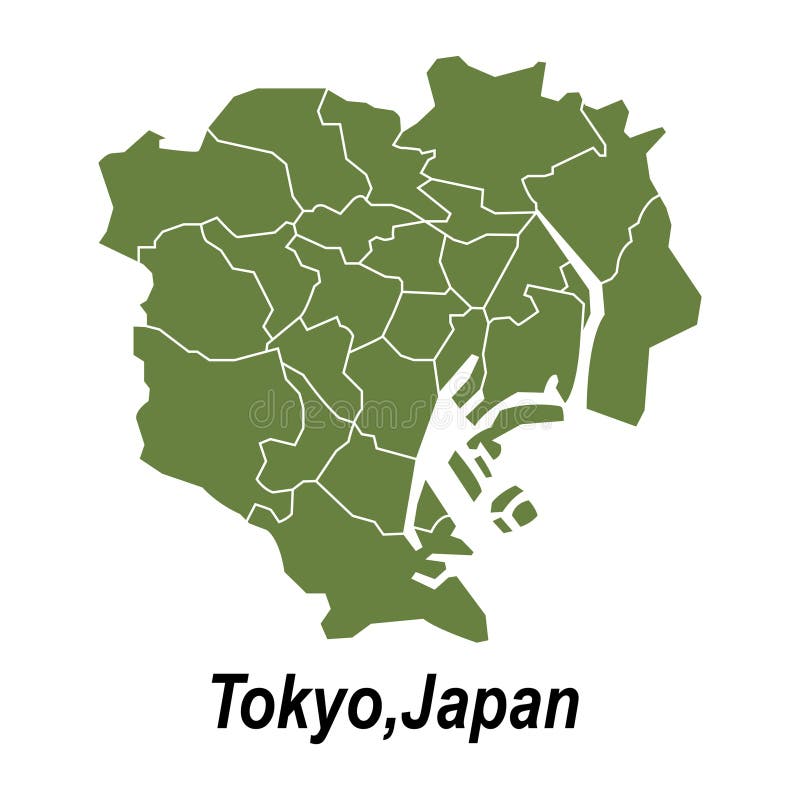 Tokyo Japan map icon stock vector. Illustration of decoration - 351519317