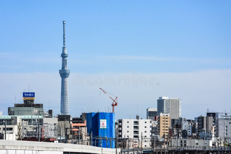 Tokyo, Japan - March 6, 2018 : Building Under Construction in Tokyo ...