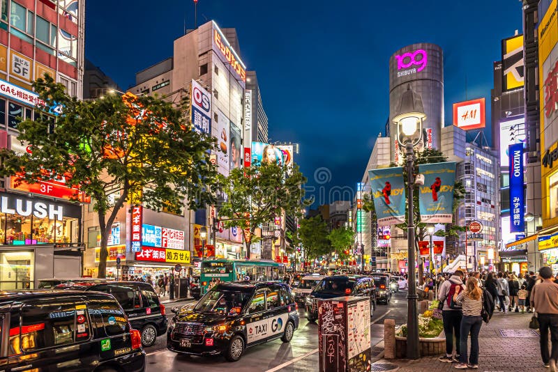Evening View at the Streets of Tokyo in Japan Editorial Image - Image ...