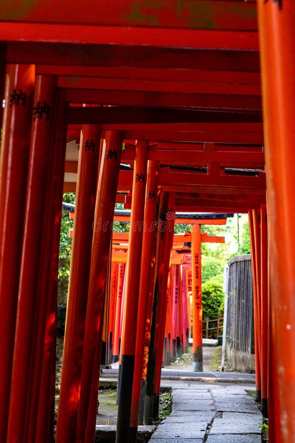 Tokyo, Japan - 9 8 2019: the Rows of Red `torii` Archways in Nezu ...