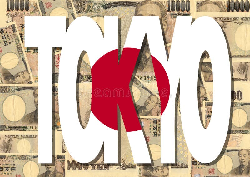 Tokyo with Japanese Currency Stock Illustration - Illustration of ...