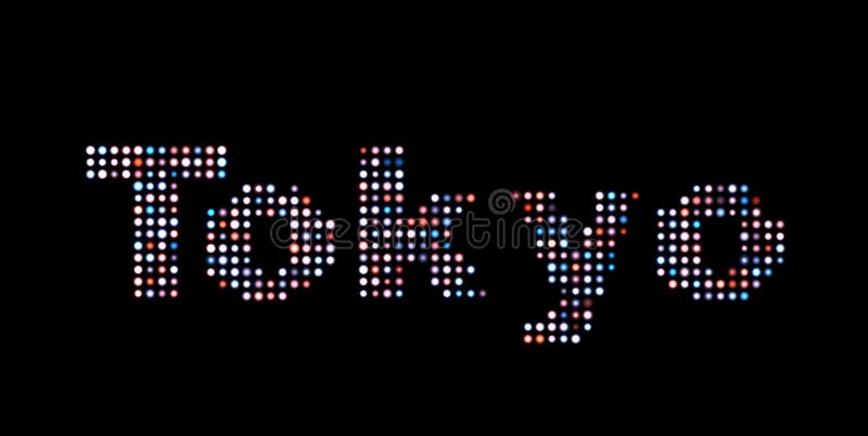 Tokyo led text stock illustration. Illustration of sign - 168061330