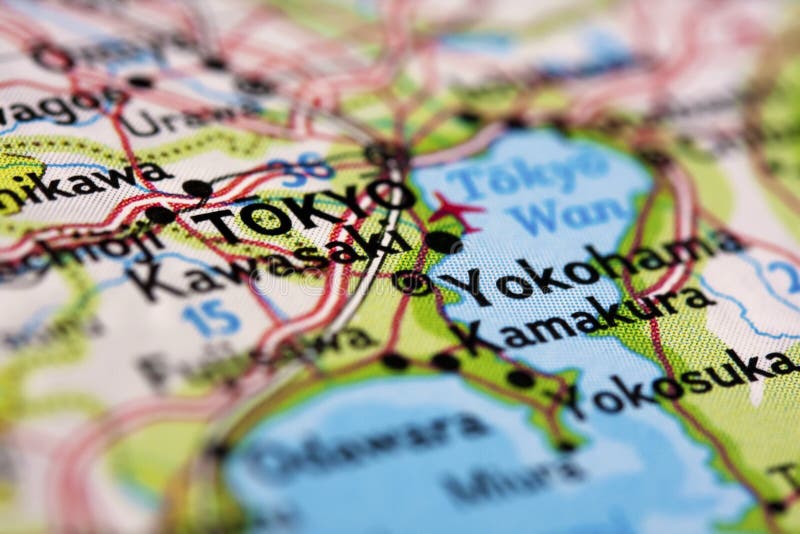 Tokyo on the Map stock image. Image of sightseeing, topography - 246833871