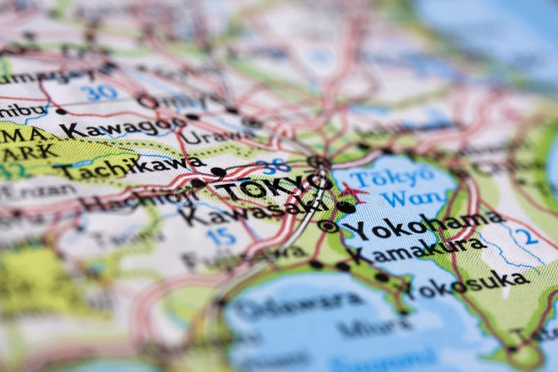 Tokyo on the Map stock photo. Image of tourism, geography - 246833874