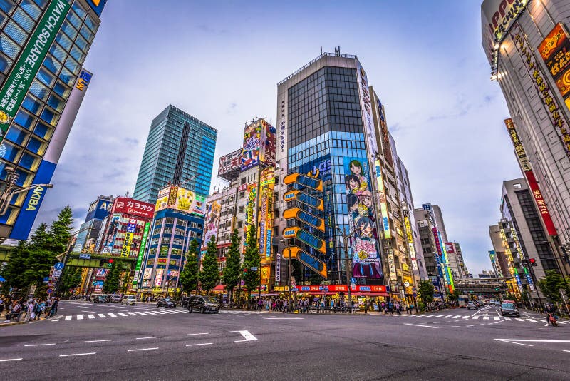 Tokyo - May 18, 2019: Downtown District of Akihabara in Tokyo, Japan ...