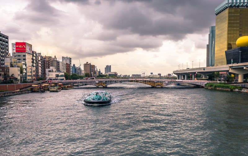 Tokyo - May 20, 2019: Ferry Travelling in the Waters of Tokyo, Japan ...