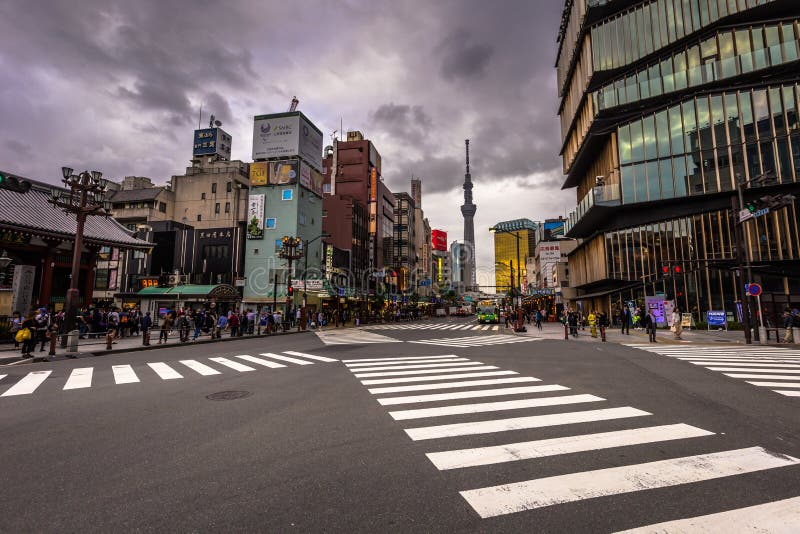 Tokyo - May 20, 2019: the Streets of Asakusa, Tokyo, Japan Editorial ...
