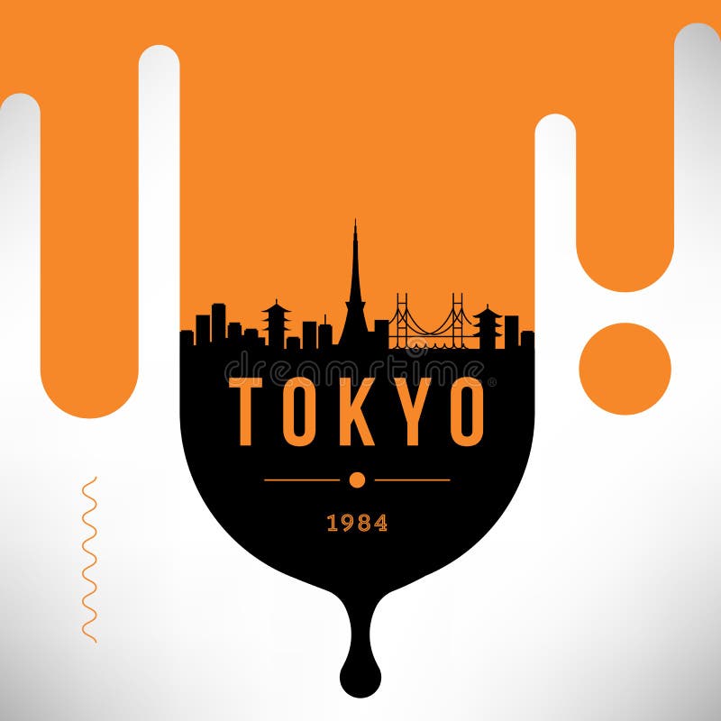Tokyo Modern Web Banner Design with Vector Linear Skyline Stock ...
