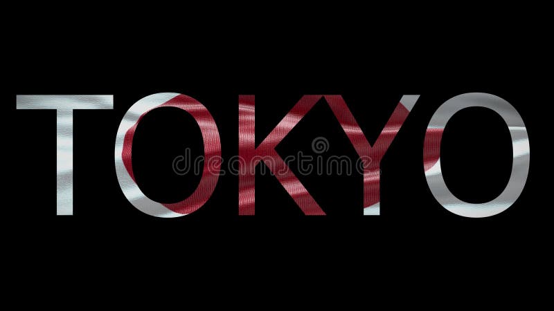 Tokyo Name on Transparent Background. Waving Flag Stock Video - Video ...