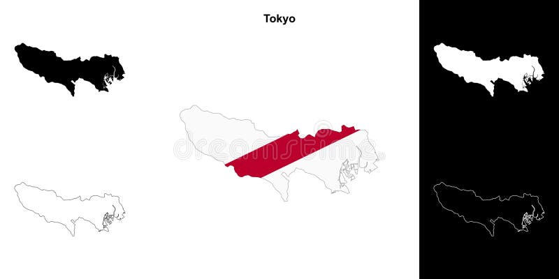 Tokyo outline map stock vector. Illustration of silhouette - 323664638