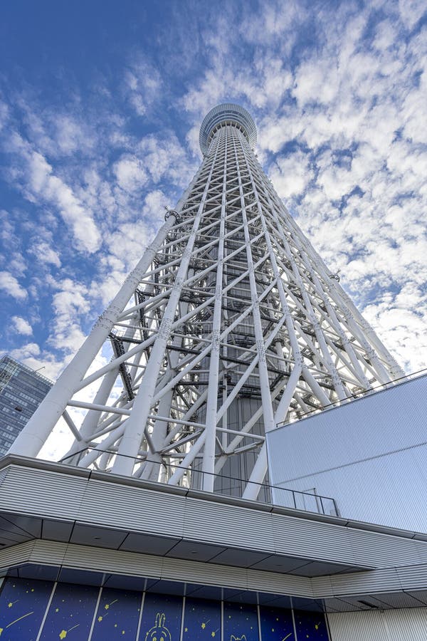 Tokyo Sky Tree bottom view editorial stock photo. Image of metropolis - 304769098