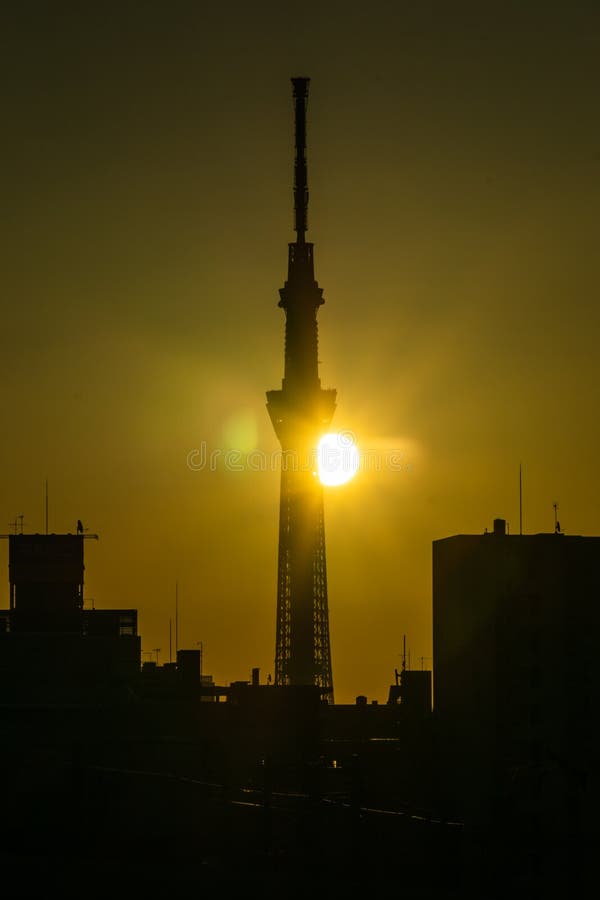 Tokyo Sky Tree landscape editorial stock photo. Image of cityscape ...