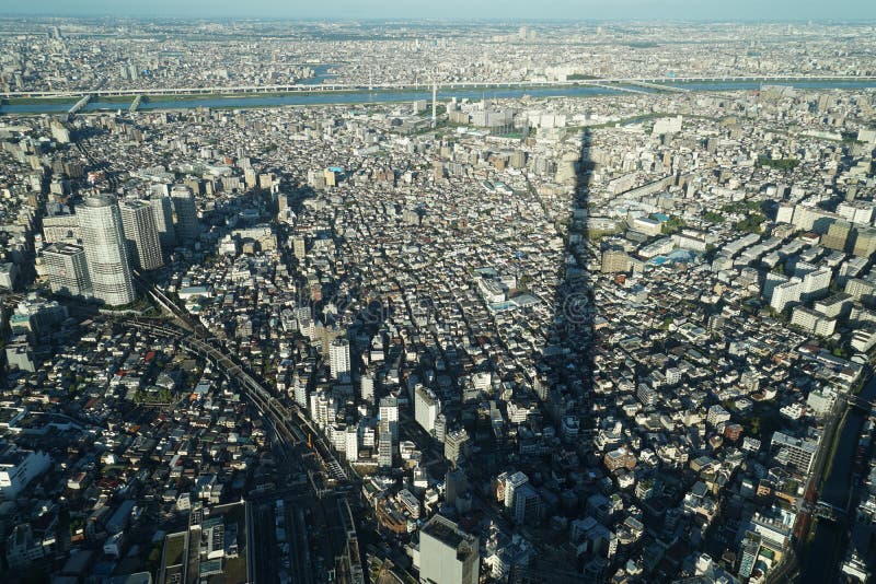 Tokyo Sky Tree Shadow stock photo. Image of asian, silhouette - 243794298