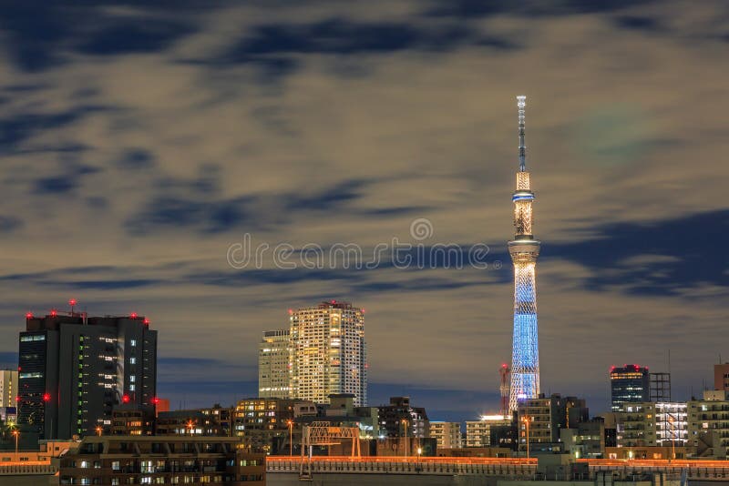 Tokyo sky tree stock photo. Image of sunrise, view, beautiful - 79575740