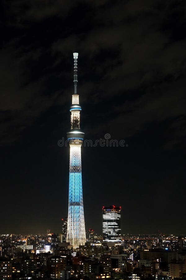 Tokyo sky tree editorial photography. Image of city, night - 66446552
