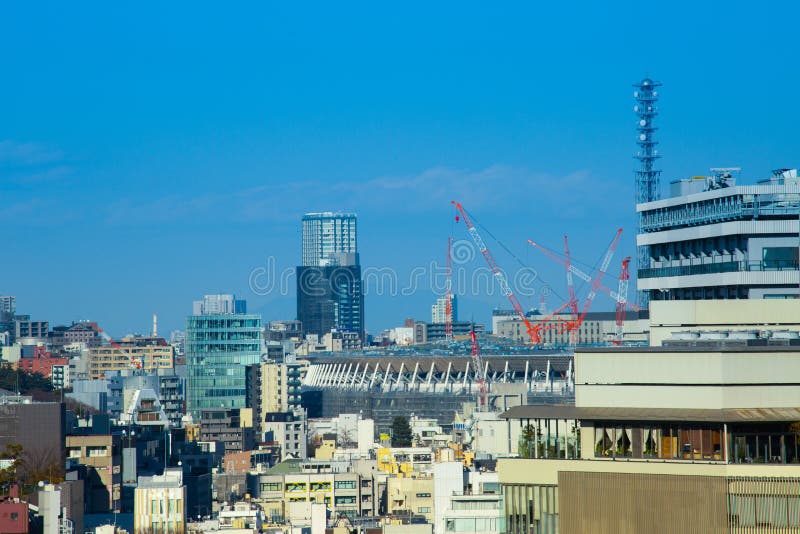 Tokyo Skyline in nice day editorial image. Image of people - 140847950