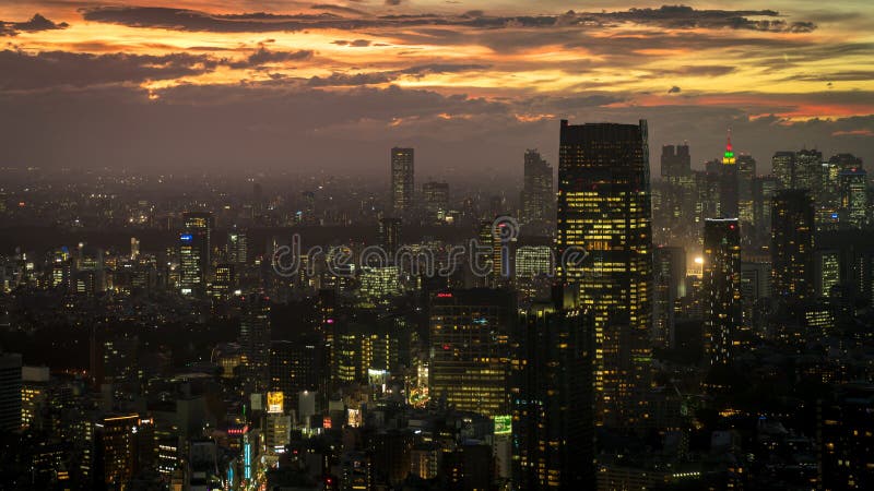 Tokyo Skyline during Sunset As Seen from the Tokyo Tower, Japan ...