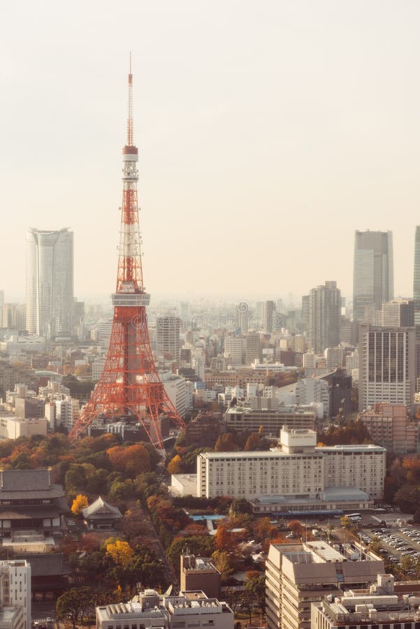 Tokyo Skyline at sunset editorial image. Image of downtown - 215921415