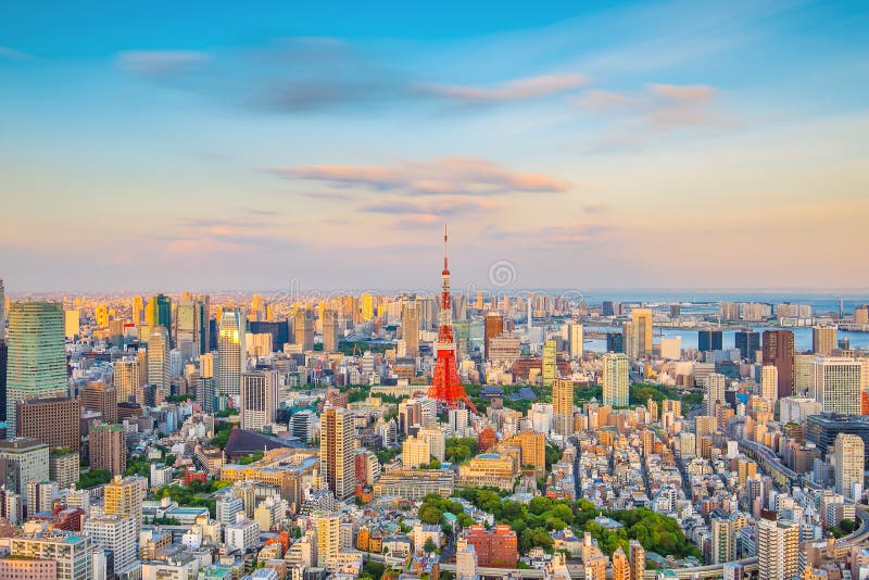 Tokyo Skyline with Tokyo Tower in Japan Stock Photo - Image of skyline ...