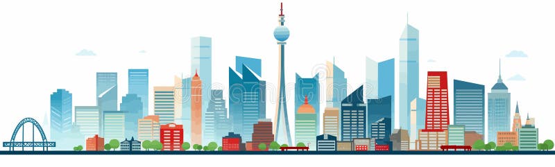 Tokyo Skyline Vector Simple 3d Smooth Cut and Paste Isolated ...