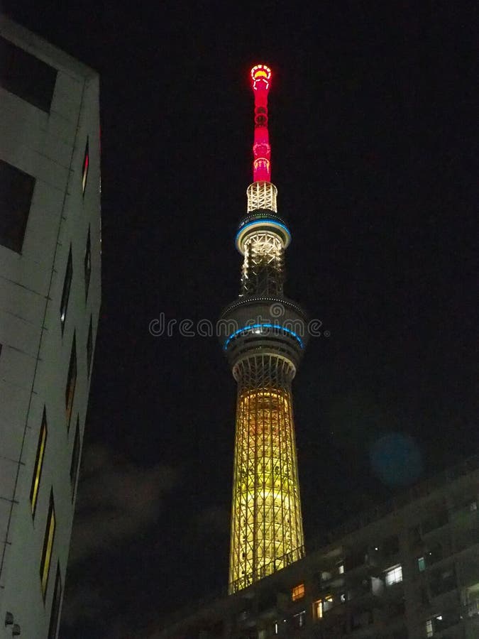 Tokyo SkyTree - Special Lightning Editorial Stock Photo - Image of ...