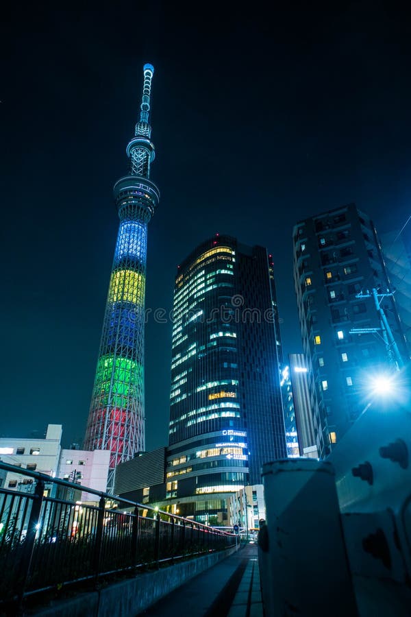 Tokyo Skytree Tower View from Oshiage. Low Angle Editorial Stock Image ...
