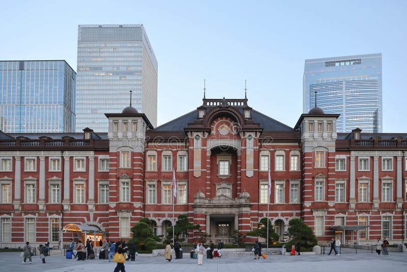 Tokyo Station at Dusk, and the Central Part of Tokyo Nov 29 2023 ...