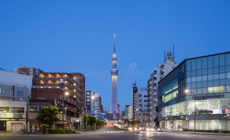 Tokyo Street View and Tokyo Sky Tree Editorial Image - Image of ...