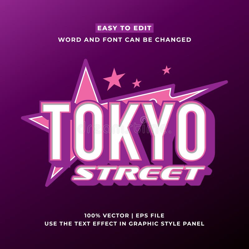 Tokyo Japan Y2k Streetwear Colorful Slogan Typography Editable Text ...