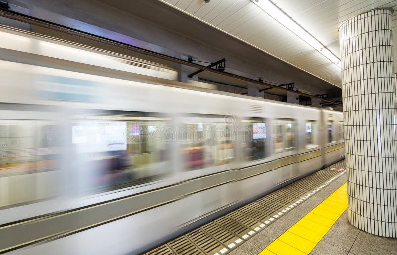 Tokyo Subway. Fast Moving Train Stock Image - Image of urban, asia ...