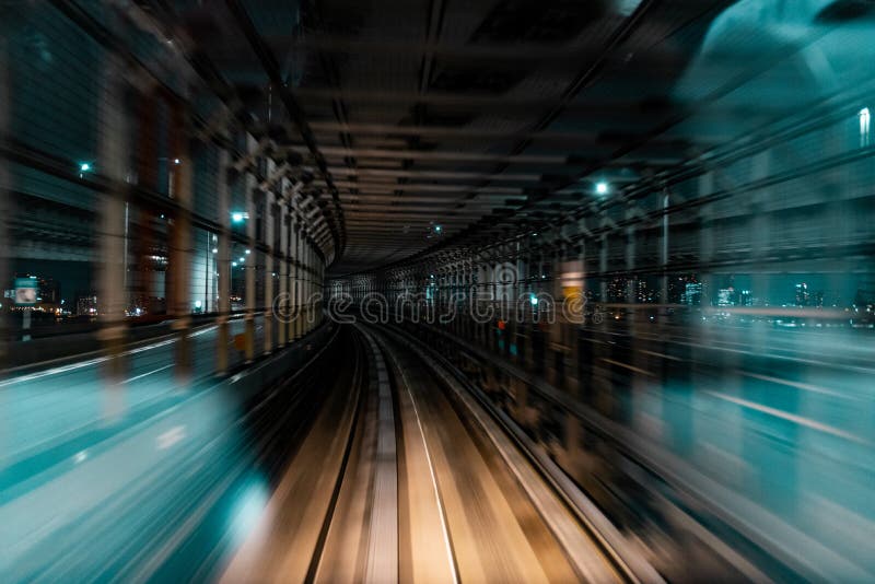 Tokyo Subway at speed stock photo. Image of district - 259941954