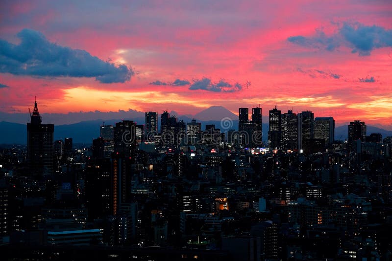 Tokyo at Sunset stock photo. Image of building, nightscene - 35721840