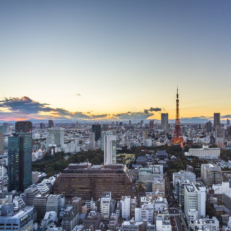 Tokyo Top View Sunset. Japan Editorial Photo - Image of japanese ...