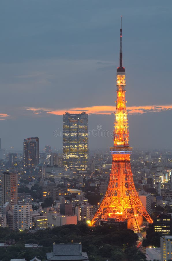 Tokyo Tower stock photo. Image of illuminated, japanese - 20715846