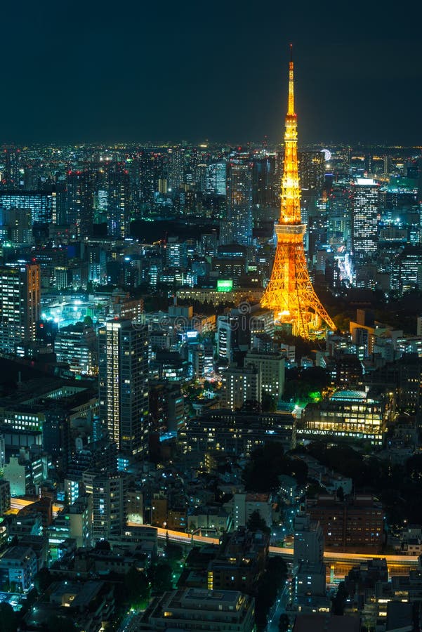 Tokyo Tower Blue Night Cityscape Editorial Photography - Image of ...