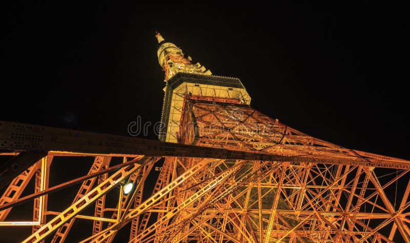 Tokyo Tower from the Bottom Editorial Image - Image of nights, japan ...