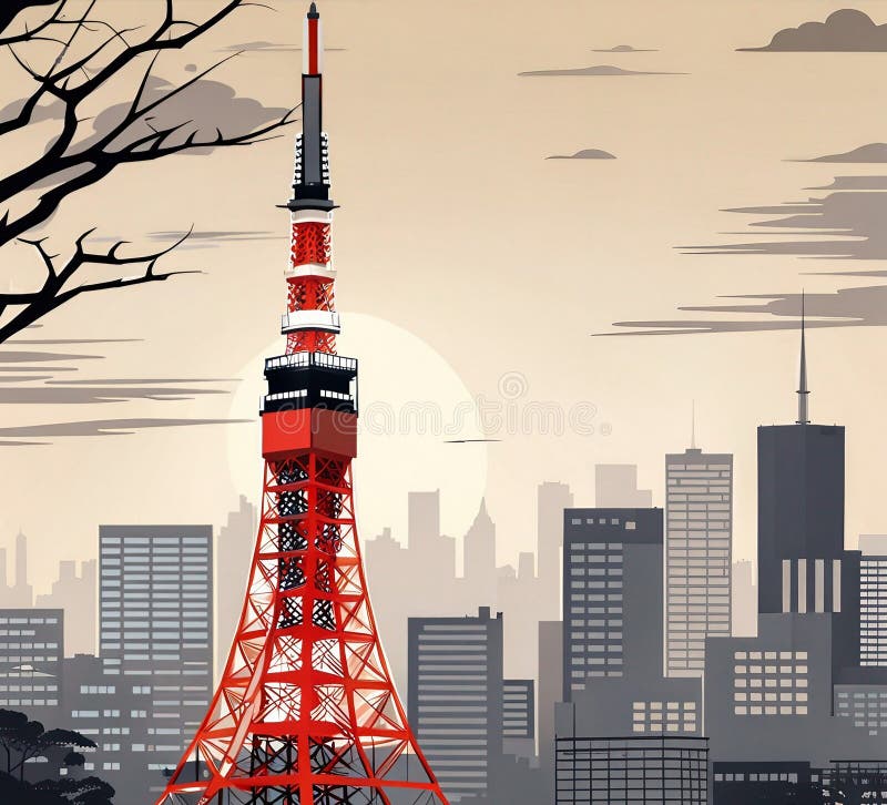 Tokyo tower illustration stock illustration. Illustration of genera ...