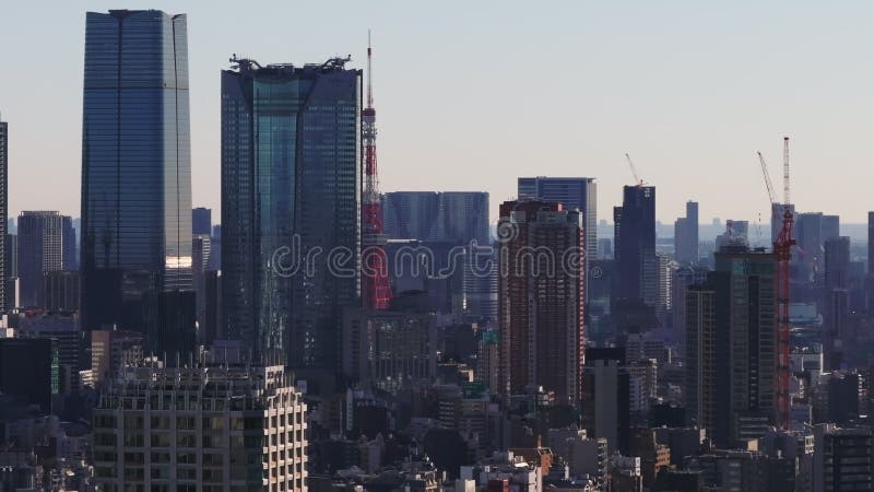 Tokyo Tower between Modern Town Development in Metropolis. Modern ...
