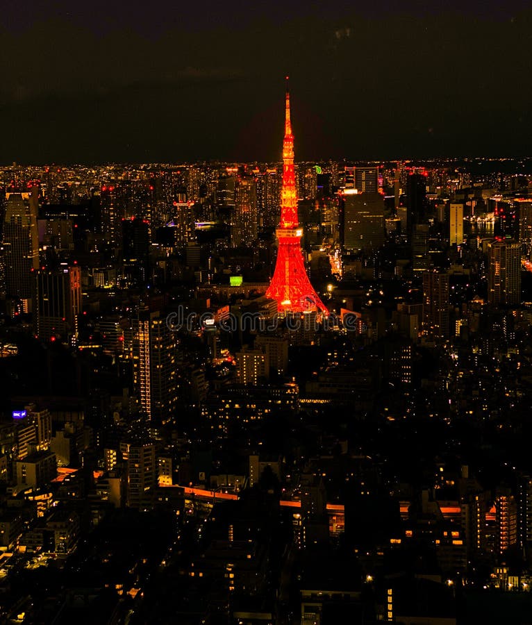 Tokyo Tower Beautyful Nightscape Editorial Stock Image - Image of ...