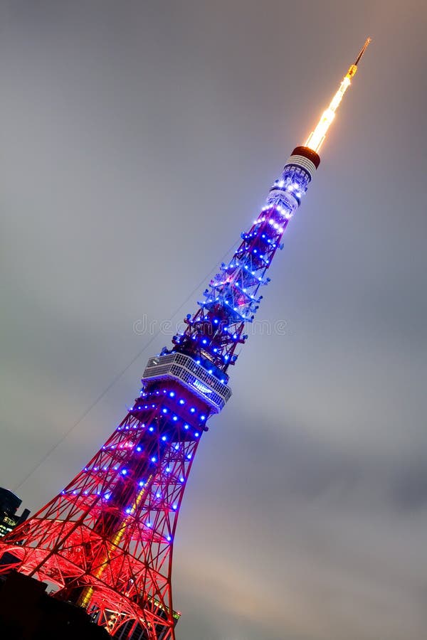 Tokyo tower night scene stock photo. Image of lightup - 9740402