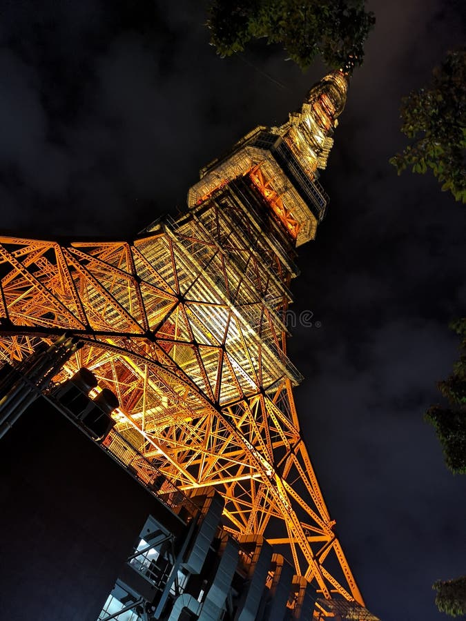 Tokyo Tower by night editorial image. Image of night - 128759010